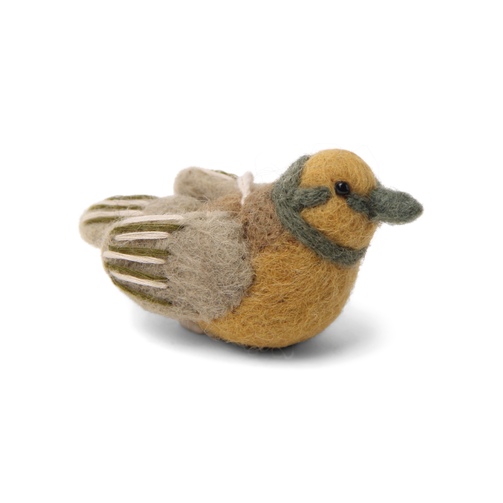 Filz-Anhänger BIRD | ochre - green | Feder&Konfetti